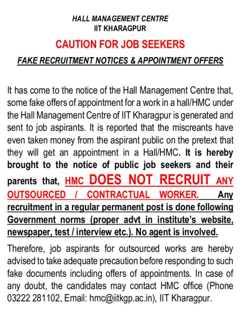 Beware of Fake Job Offers – Hall Management Centre